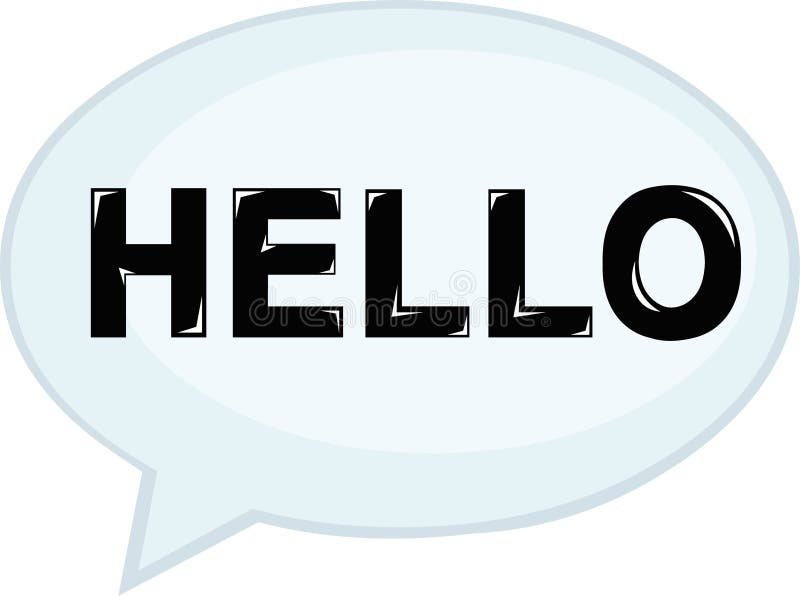 Vector Illustration Dialogue Bubble Hellow Word Stock Vector ...