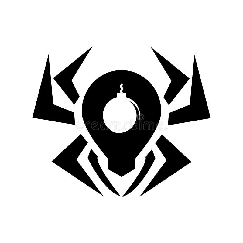 Vector Illustration of Spider and Bomb. Stock Vector - Illustration of ...