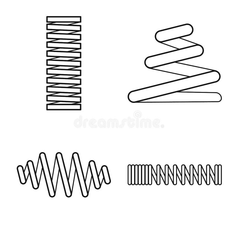 Vector Illustration of Spiral and Compression Symbol. Set of Spiral and ...