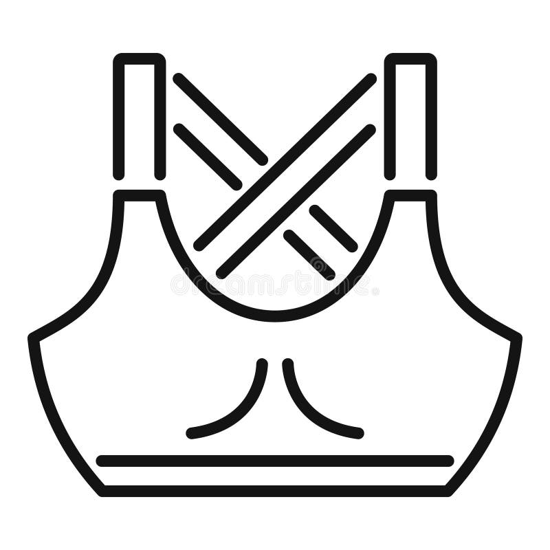 Sport Bra Top with Crossed Straps Icon Thin Line Vector Illustration ...