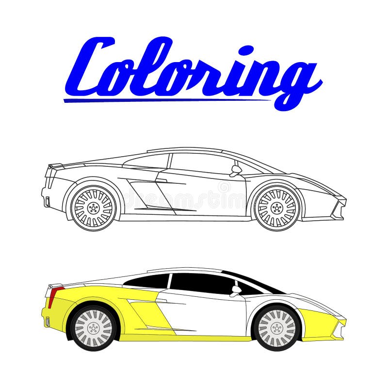 Vector Illustration of Sport Car - Coloring Book Stock Vector ...