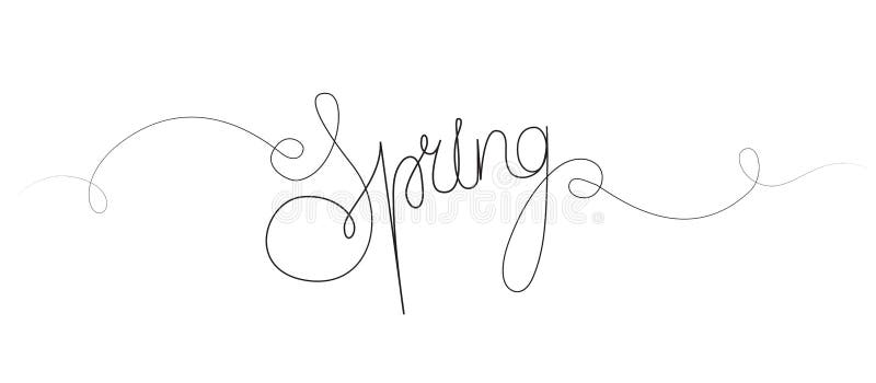 Vector Illustration of Spring Lettering Isolated White Background Stock ...
