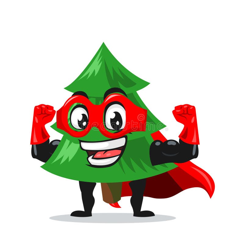 Vector Illustration of Spruce Tree Mascot or Character Stock ...