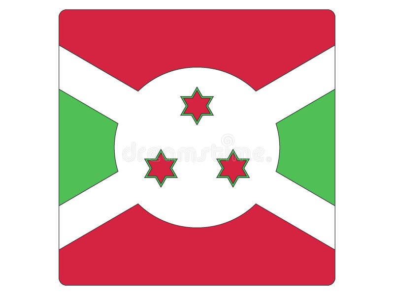 Square Flag of Burundi stock vector. Illustration of round - 133398144