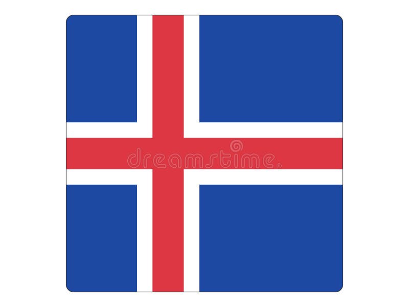 Square Flag of Iceland stock vector. Illustration of dominica - 134105945