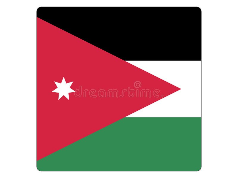 Square Flag of Jordan stock vector. Illustration of crimea - 134105633