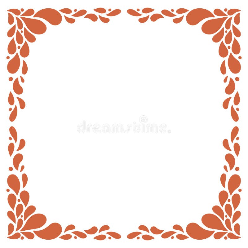 Abstract Leaf Pattern Square Frame Vector Illustration, Border Stock ...