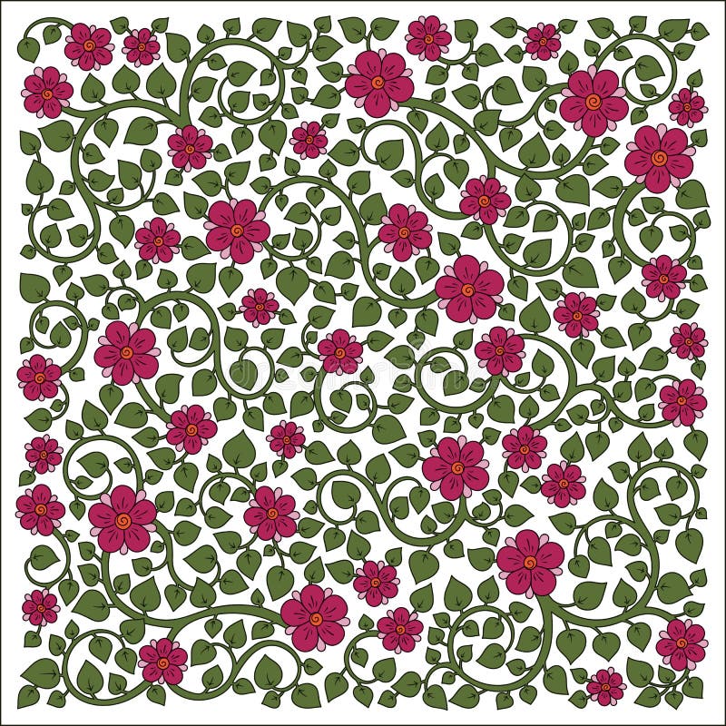 Vector Illustration of Square Made with Floral Elements. Stock Vector ...