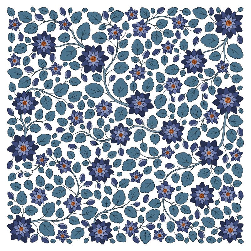 Vector Illustration of Square Made with Floral Elements. Stock ...