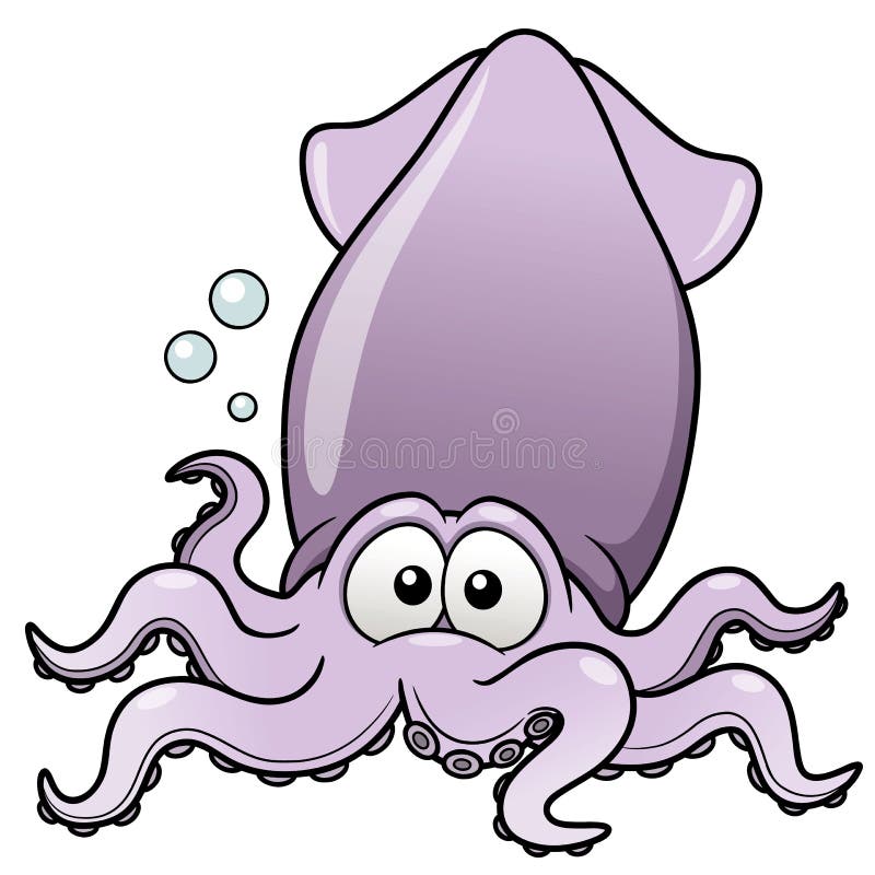 Cartoon squid stock vector. Illustration of fish, pointed - 29888541