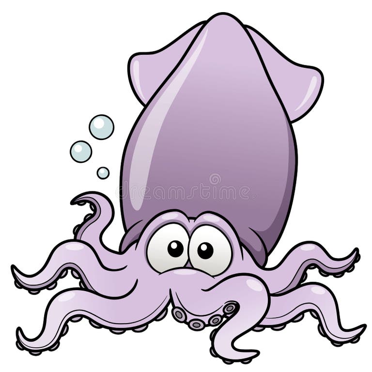 Cartoon squid stock vector. Illustration of fish, pointed - 29888541