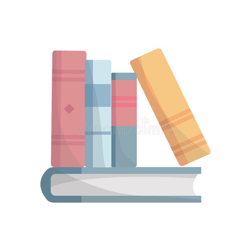 Vector Illustration of a Stack of Books for Learning and Reading Stock ...