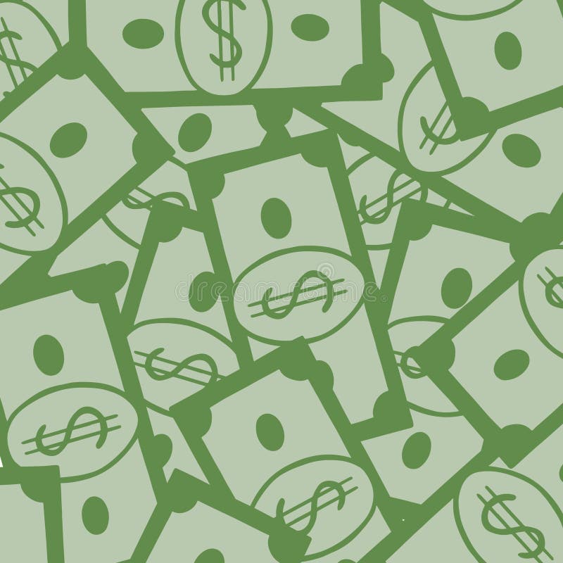 Vector Illustration of a Stack of Dollars. Stock Vector - Illustration ...