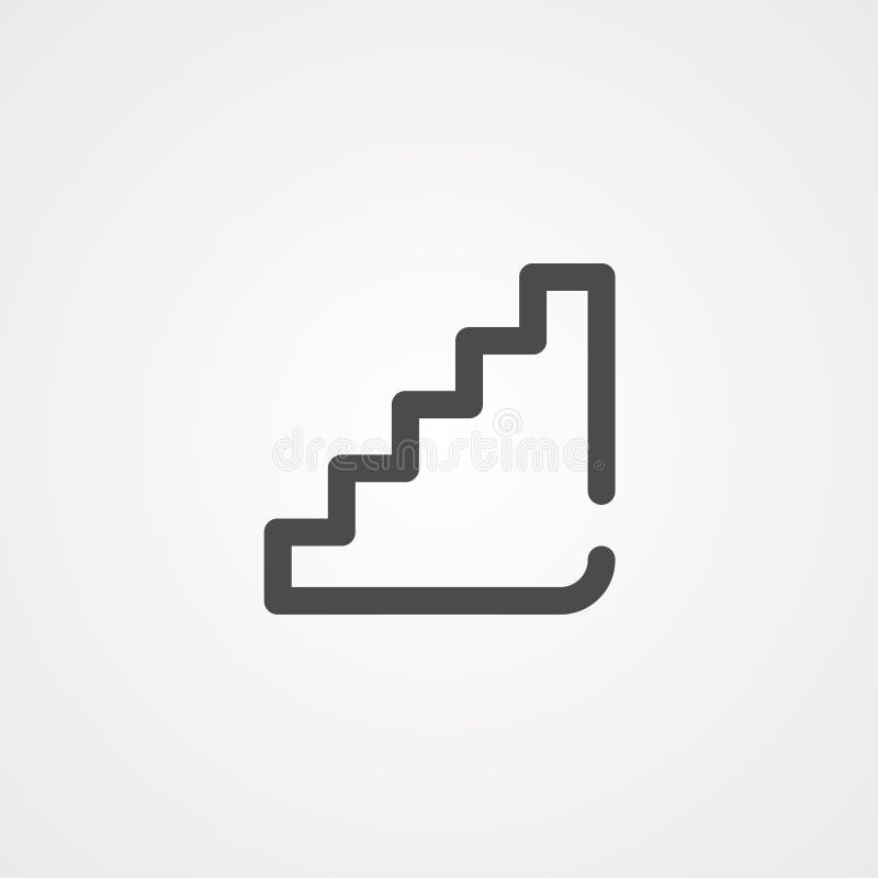 Stairs Vector Icon Sign Symbol Stock Vector - Illustration of human ...