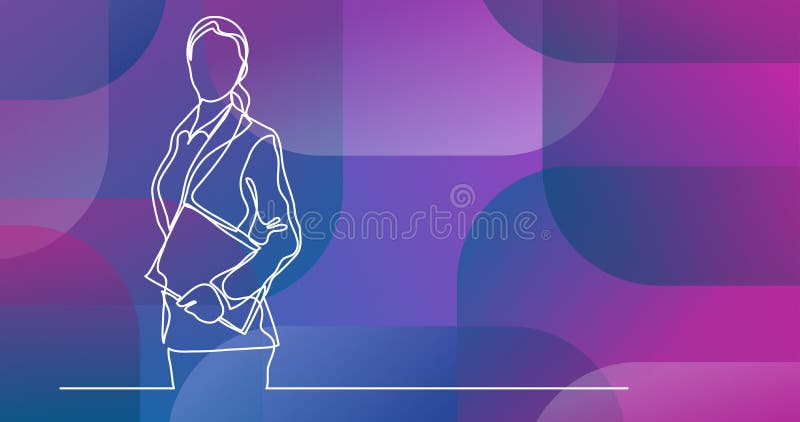 Standing Business Woman Pointing - Continuous Line Drawing Stock Vector ... Standing Business Woman Pointing - Continuous Line Drawing Stock Vector ...