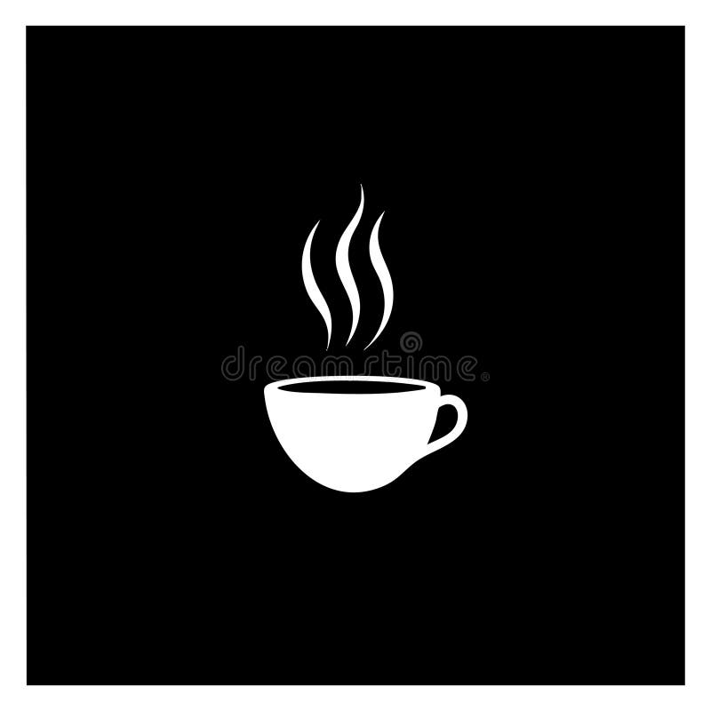 Vector Illustration of a Steaming Cup on a Black Background Stock ...
