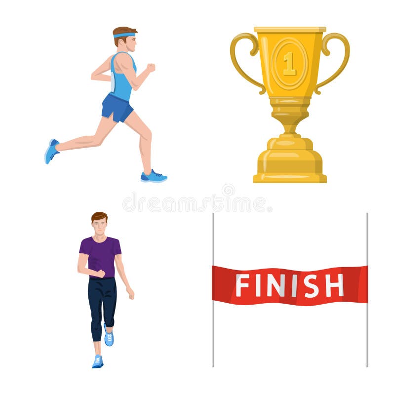 Vector Illustration of Step and Sprint Sign. Collection of Step and ...