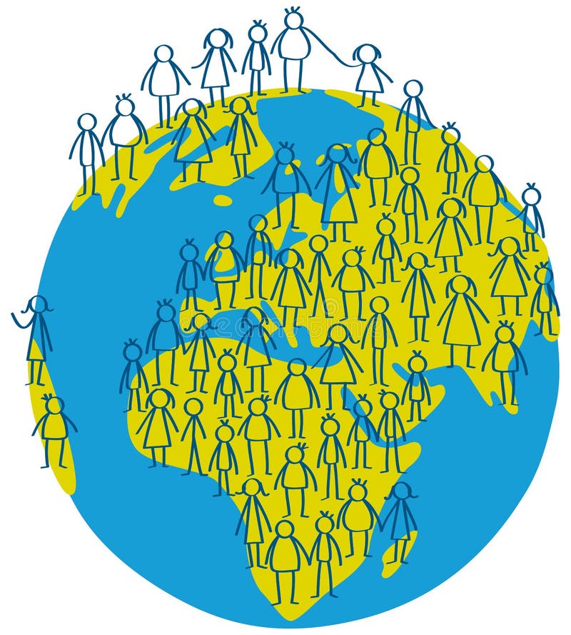 Stick Figures Globe Stock Illustrations – 84 Stick Figures Globe Stock ...