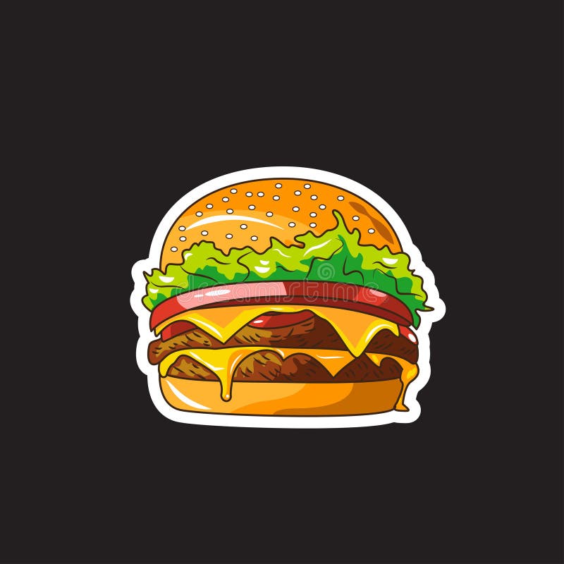 Burger sticker stock vector. Illustration of cook, picnic - 310289844