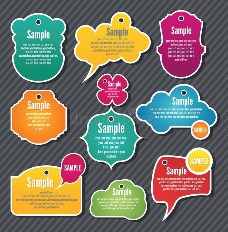 Quotes in Quotation Marks in on Stickers Stock Vector - Illustration of ...