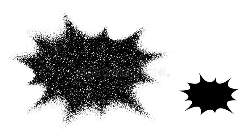 Abstract Stipple Explosion Shape with Bold Outline Stock Illustration ...