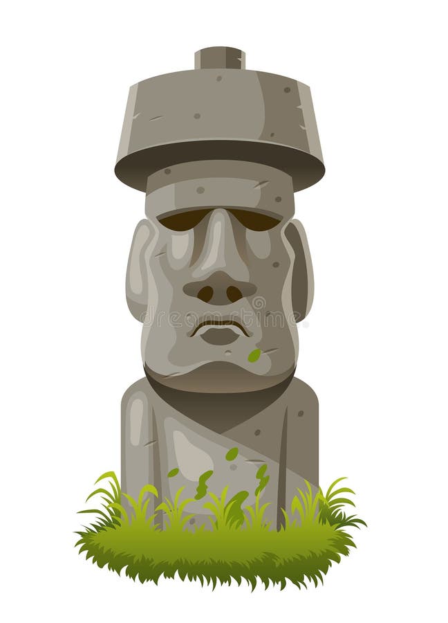 Vector Illustration of Stone Face on Easter Island Stock Vector ...