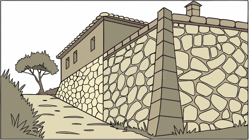Stone Wall Illustration, Architecture and Structure Vector Design ...
