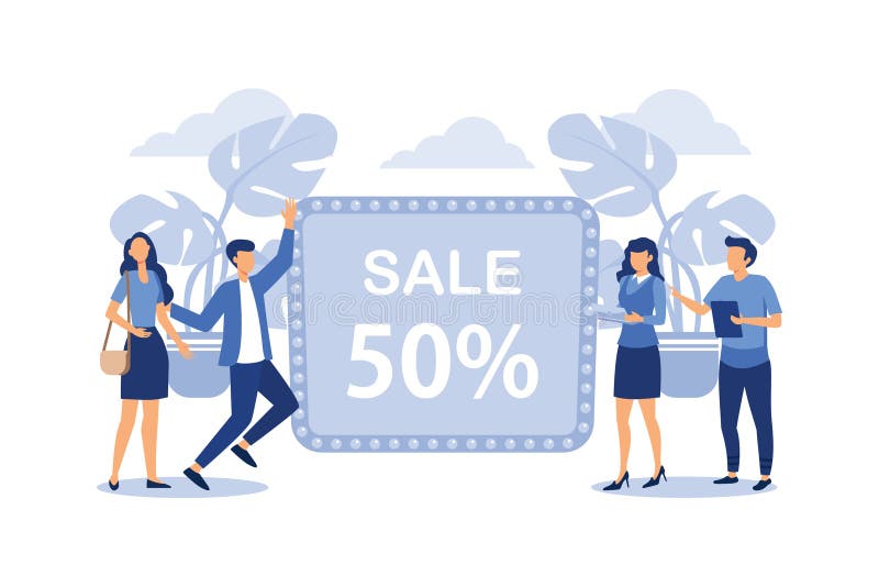 Vector Illustration of a Store, Flyer, Poster, Banner, 50 Percent ...