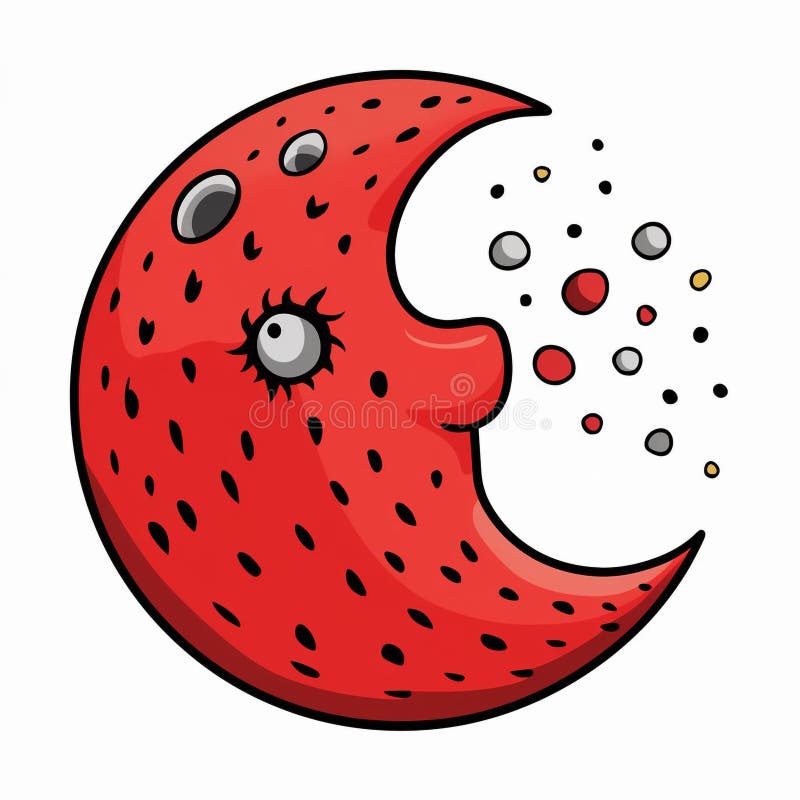Vector Illustration of Strawberry Moon Stock Illustration ...