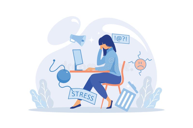 Vector Illustration for Stress at Work, Workaholic, Stock Vector ...