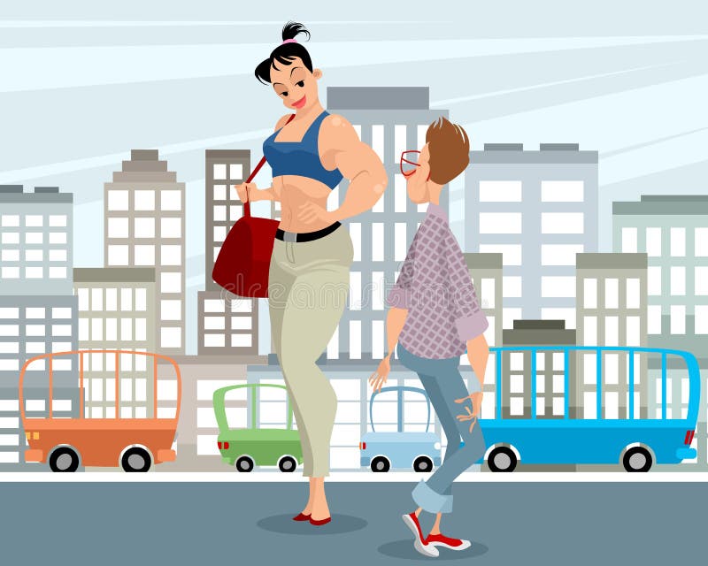 Strong Man Weak Woman Stock Illustrations – 90 Strong Man Weak Woman ...