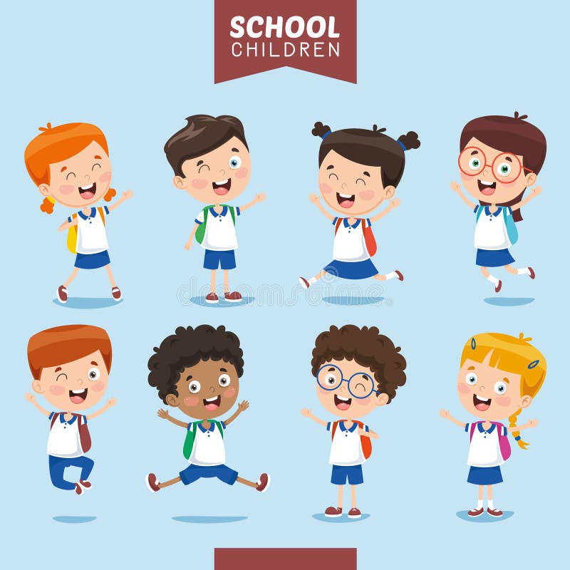 Vector Illustration of Student Kids Stock Vector - Illustration of ...
