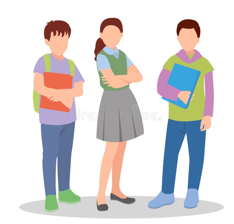 Students in Different Postures Stock Illustration - Illustration of ...
