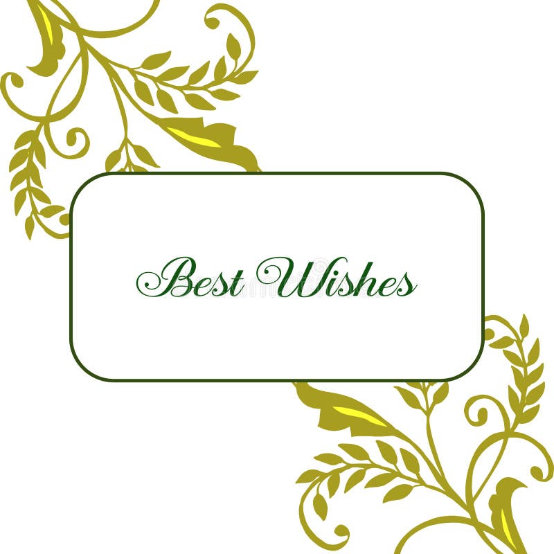 Vector Illustration Style of Card Best Wishes for Cute Leaf Wreath ...