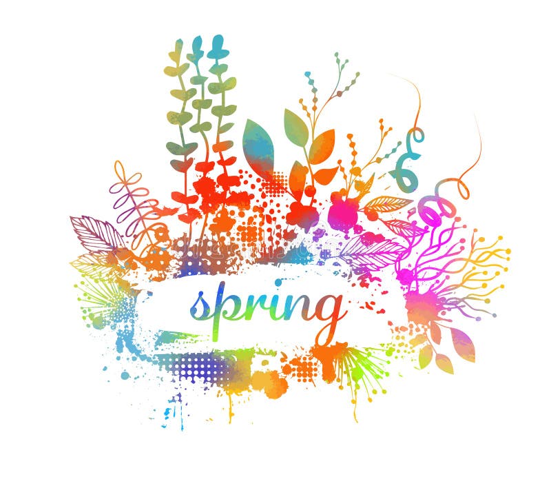 Multi-colored Abstraction of Spring Nature. Frame for Text. Vector ...