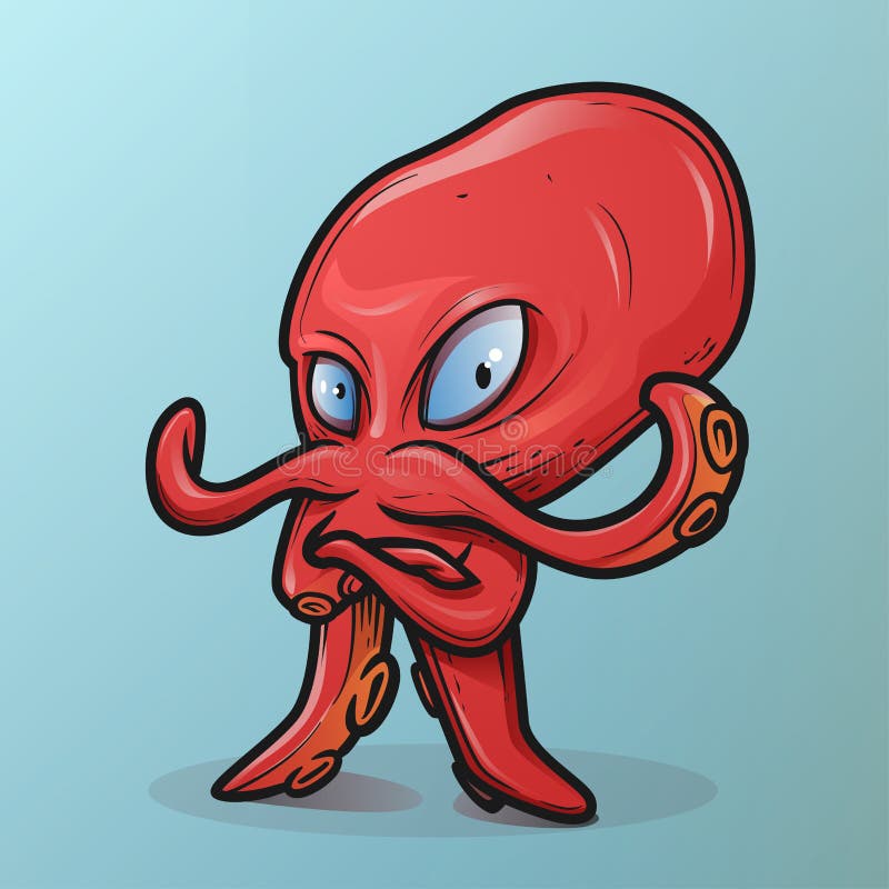Vector Illustration, Stylish Red Octopus 04 Stock Vector - Illustration ...