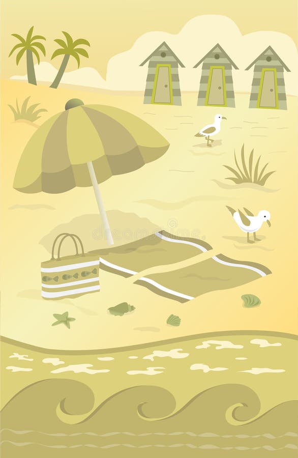 Stylized beach stock vector. Illustration of design, horizon - 19778981