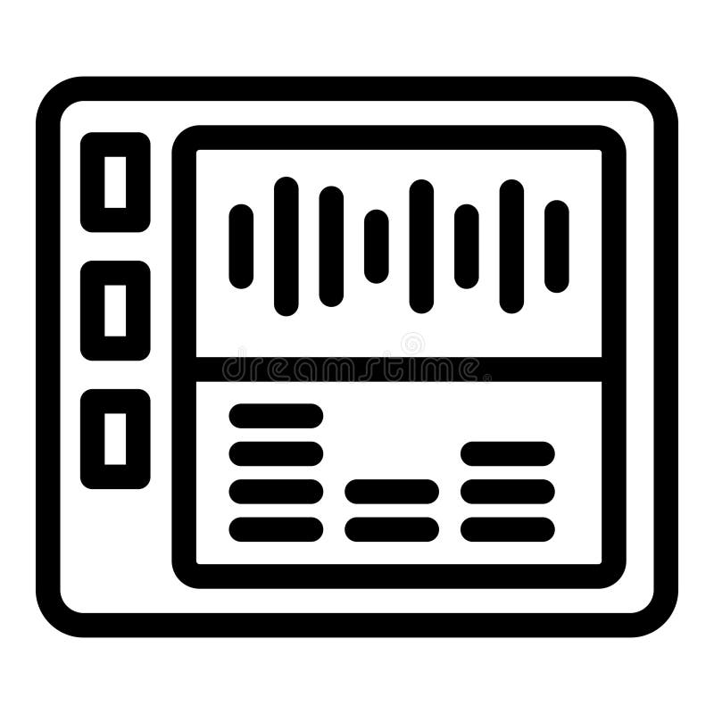 Black and White Icon of a Spreadsheet on Digital Tablet Stock Vector - Illustration of report ...