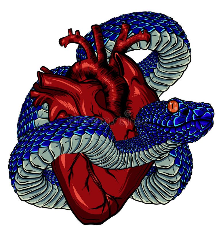 Snake Heart Tattoo Art Stock Illustrations – 285 Snake Heart Tattoo Art ...