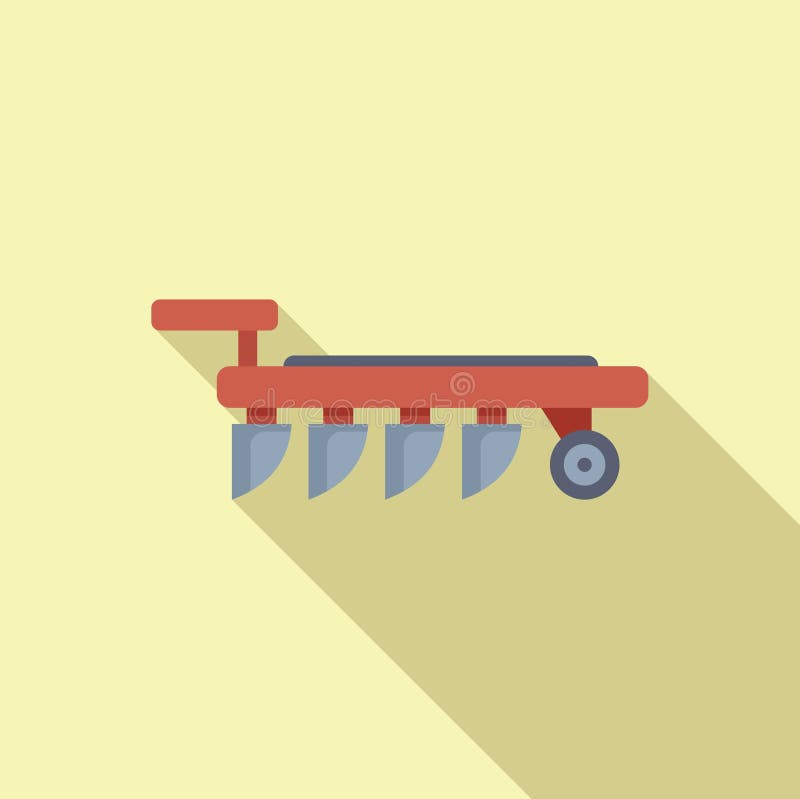 Flat Design Agriculture Plow on Yellow Background Stock Vector ...
