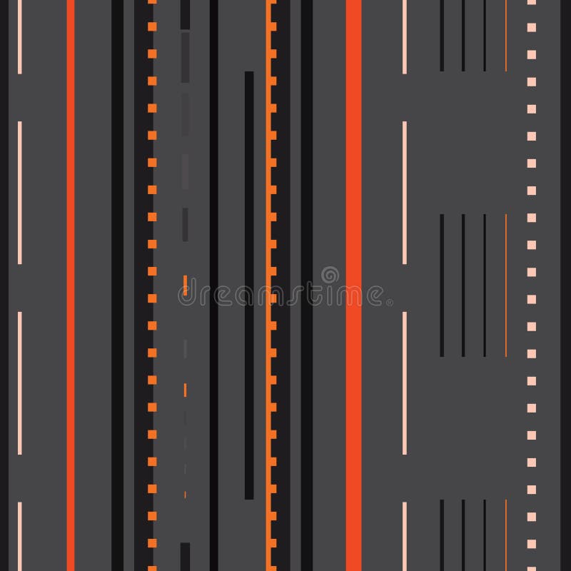 Vector Illustration of Stylized Road and Highway Pattern with Dotted ...