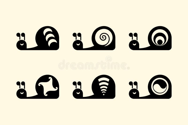 Symbols of Nature. Snail Logo Icon Set. Stock Vector - Illustration of ...