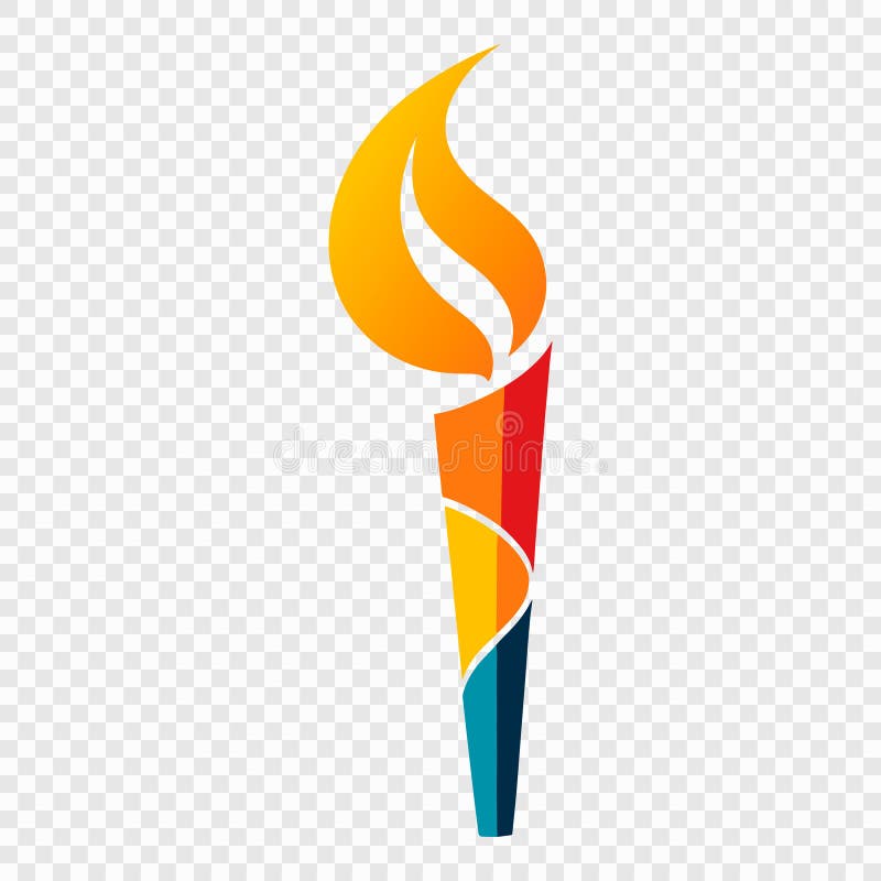 Abstract Olympic Torch Icon with Flames Stock Vector - Illustration of ...