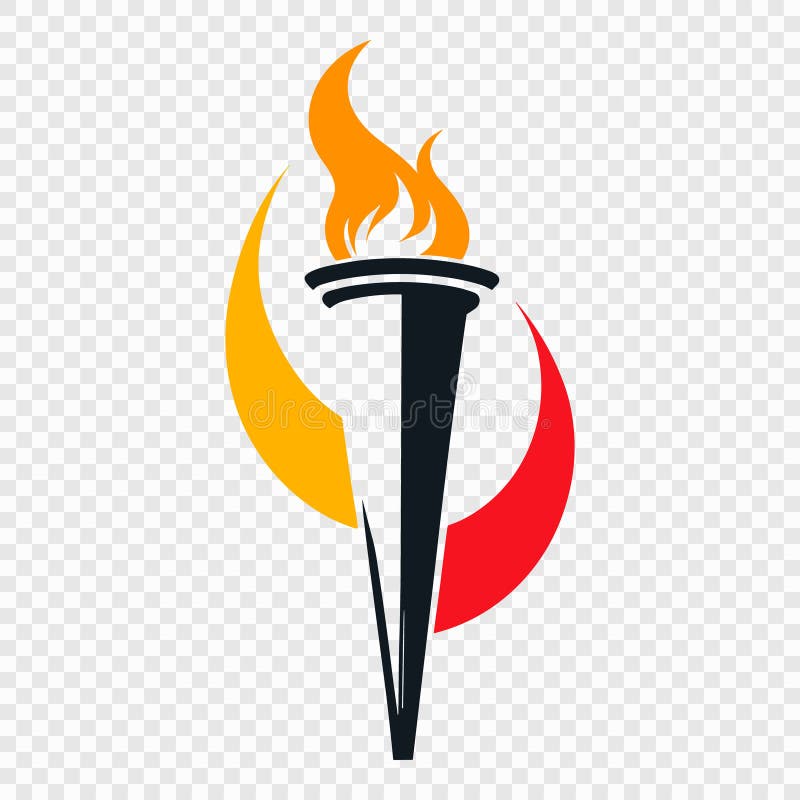 Abstract Olympic Torch Icon with Flames Stock Vector - Illustration of ...