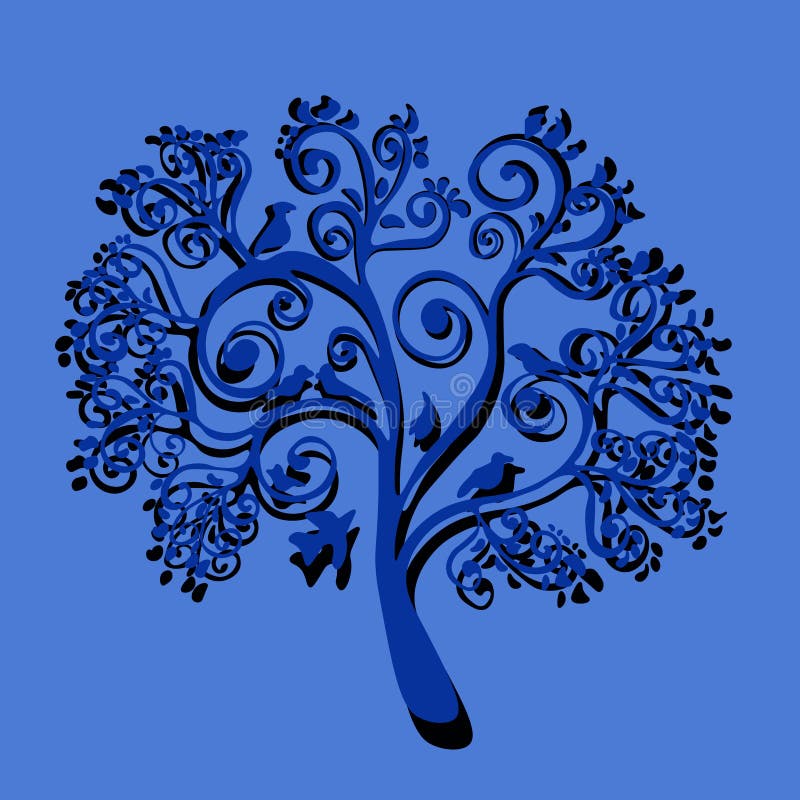 Vector Illustration of a Stylized Tree. Stock Vector - Illustration of ...