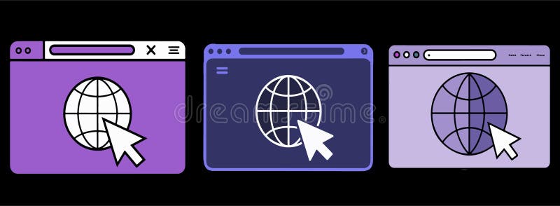 Vector Illustration Stylized Web Browser Window with a Flat Design ...