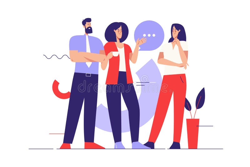 Vector Illustration on the Subject of Coffee Break and Communication ...