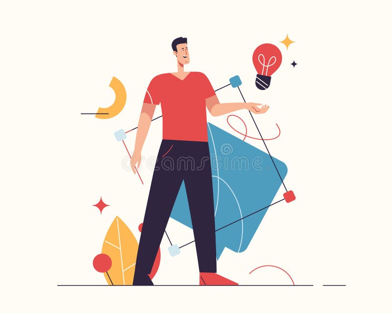 Vector Illustration on the Subject of Creativity, Generating Innovative ...