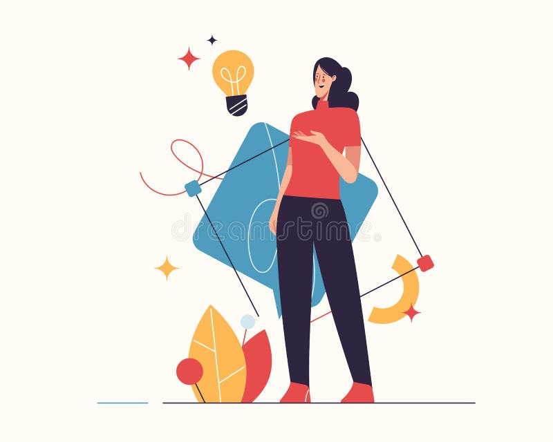 Vector Illustration on the Subject of Creativity, Generating Innovative ...