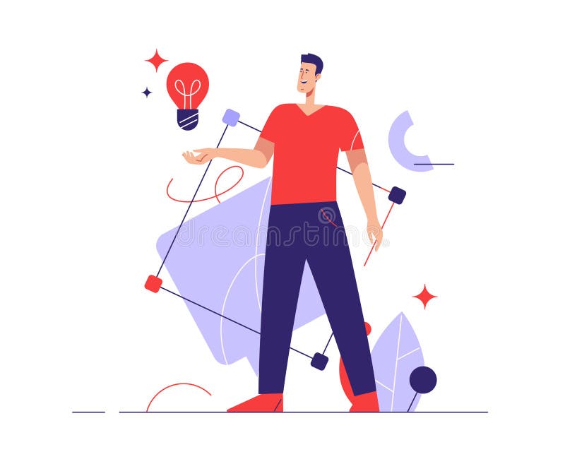 Vector Illustration on the Subject of Creativity, Generating Innovative ...